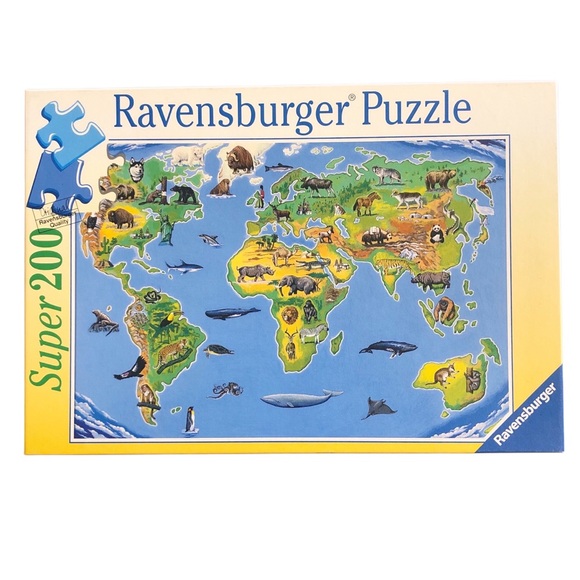 Ravensburger | Toys | Ravensburger World Map With Animals 20 Piece ...